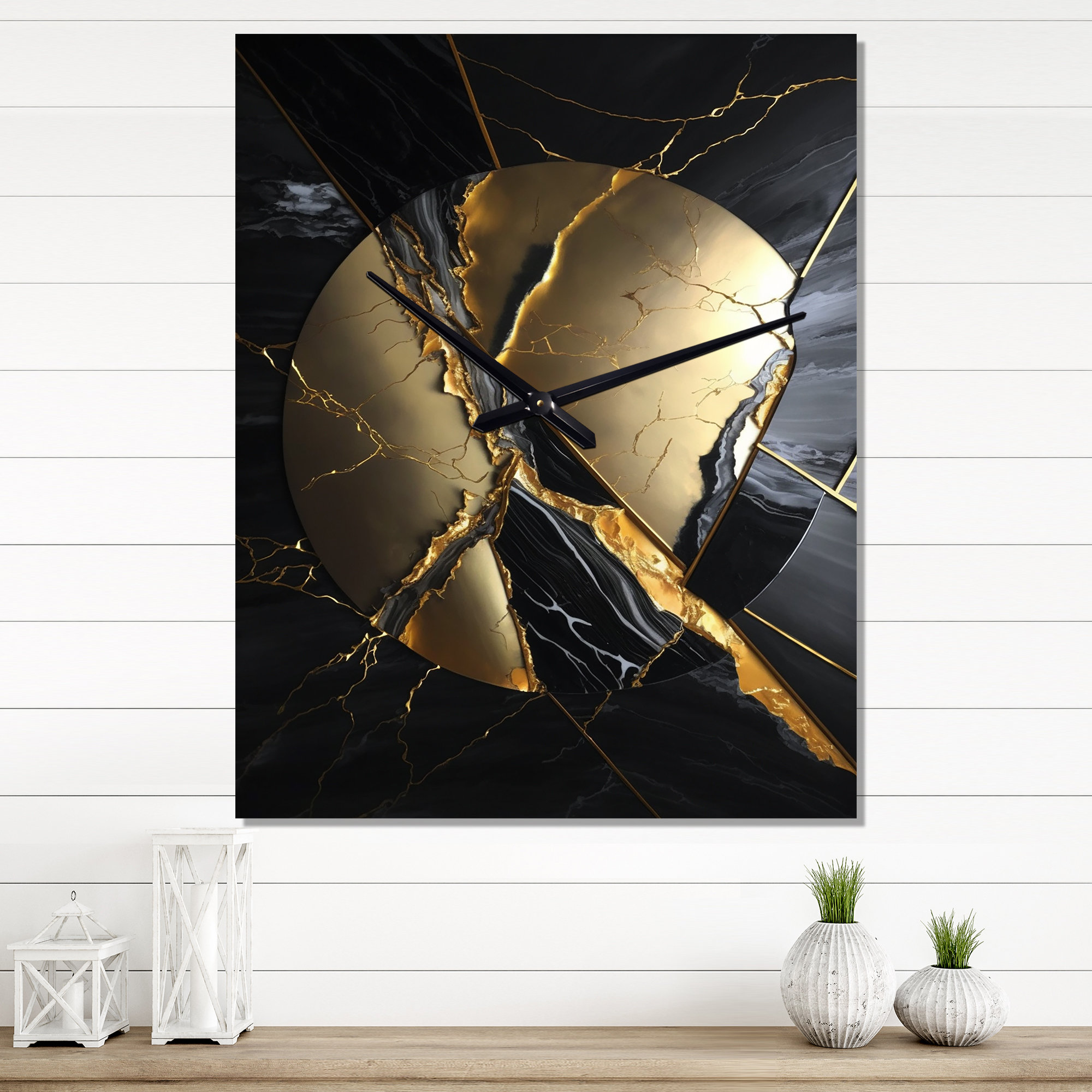 East Urban Home Isamel - Marble Abstract Wall Clock | Wayfair