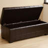 Latitude Run® Kianda Dark Brown Full Leather Storage Bench Ottoman With ...