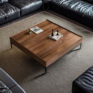 EXCEEB Solid wood simple square storage coffee table | Wayfair