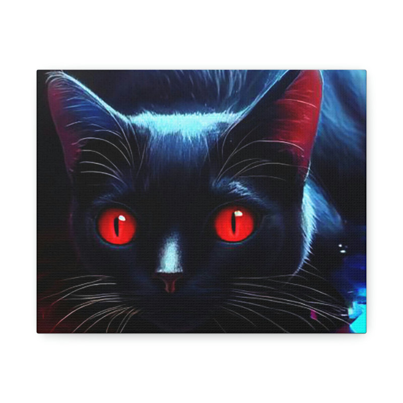 Latitude Run® Black Kitty by Kelly Johnson - Wrapped Canvas Graphic Art ...