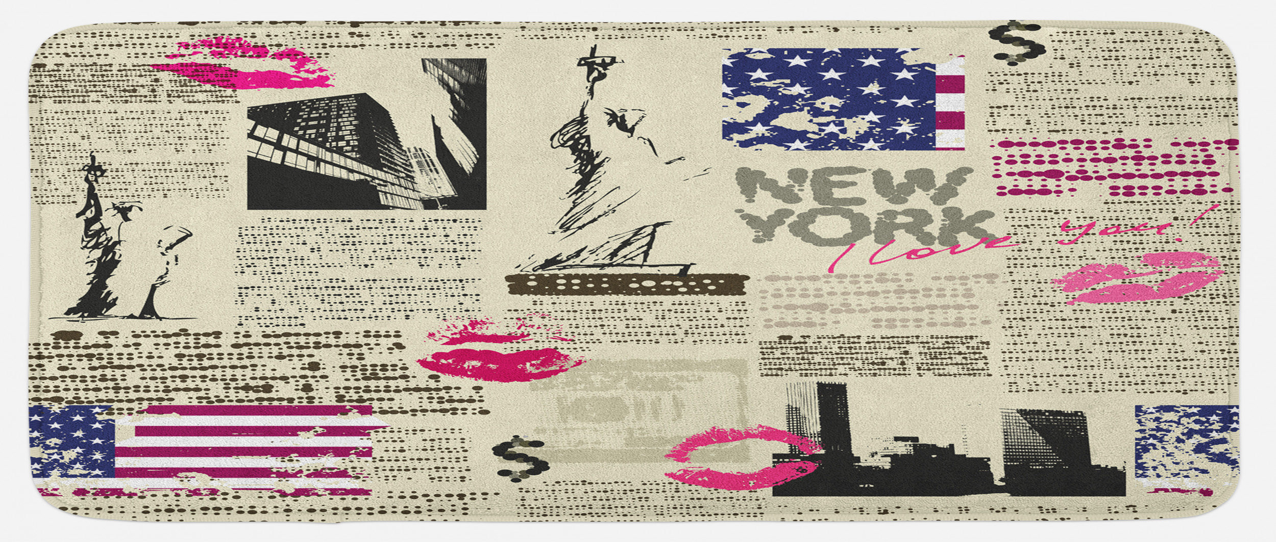 East Urban Home Newspaper New York With Sketchy Of Liberty And Texts ...