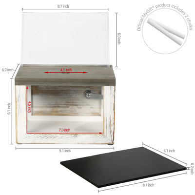 MyGift Solid Wood Drop Box w/ Chalkboard Sign | Wayfair