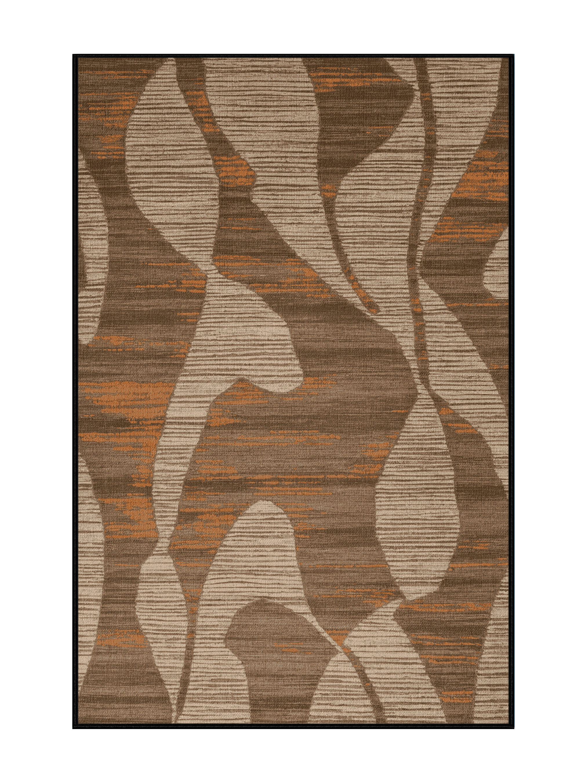 Hokku Designs Machine Washable Abstract Brown Area Rug | Wayfair