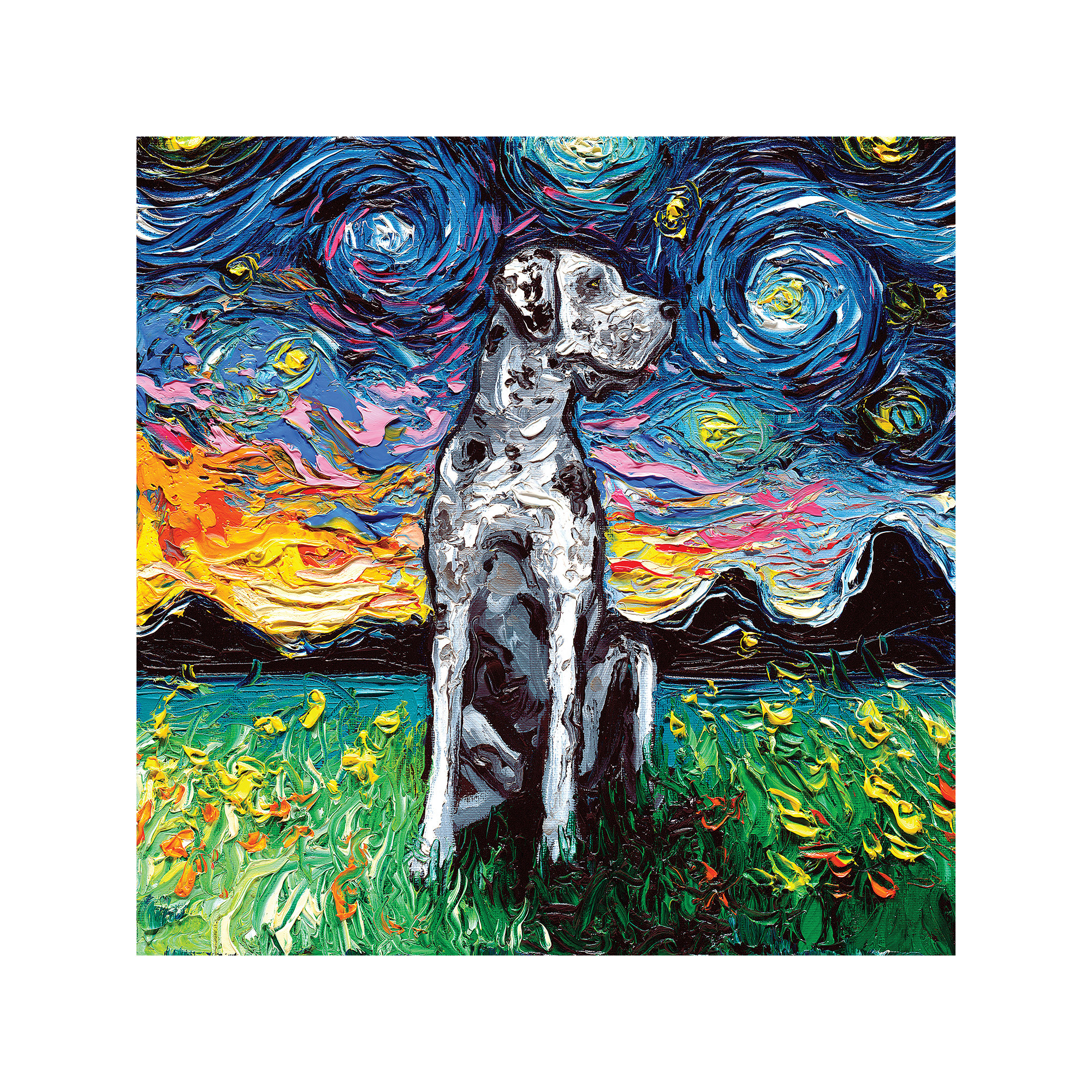 Marlow Home Co. Merle Great Dane Night by Aja Trier - Painting Print ...