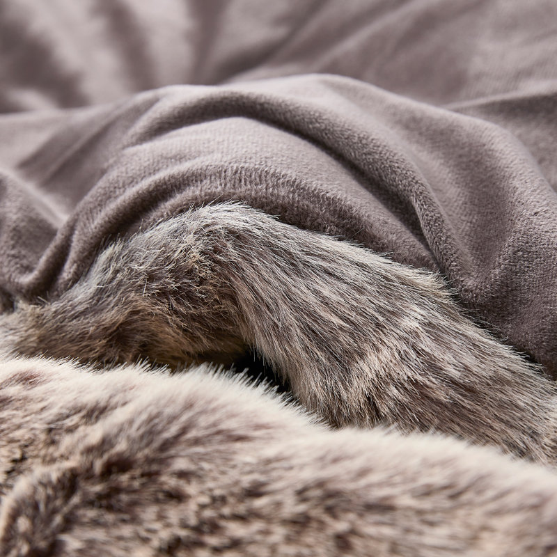Coma Inducer Caribou Coat Faux Fur Oversized Comforter Set | Wayfair