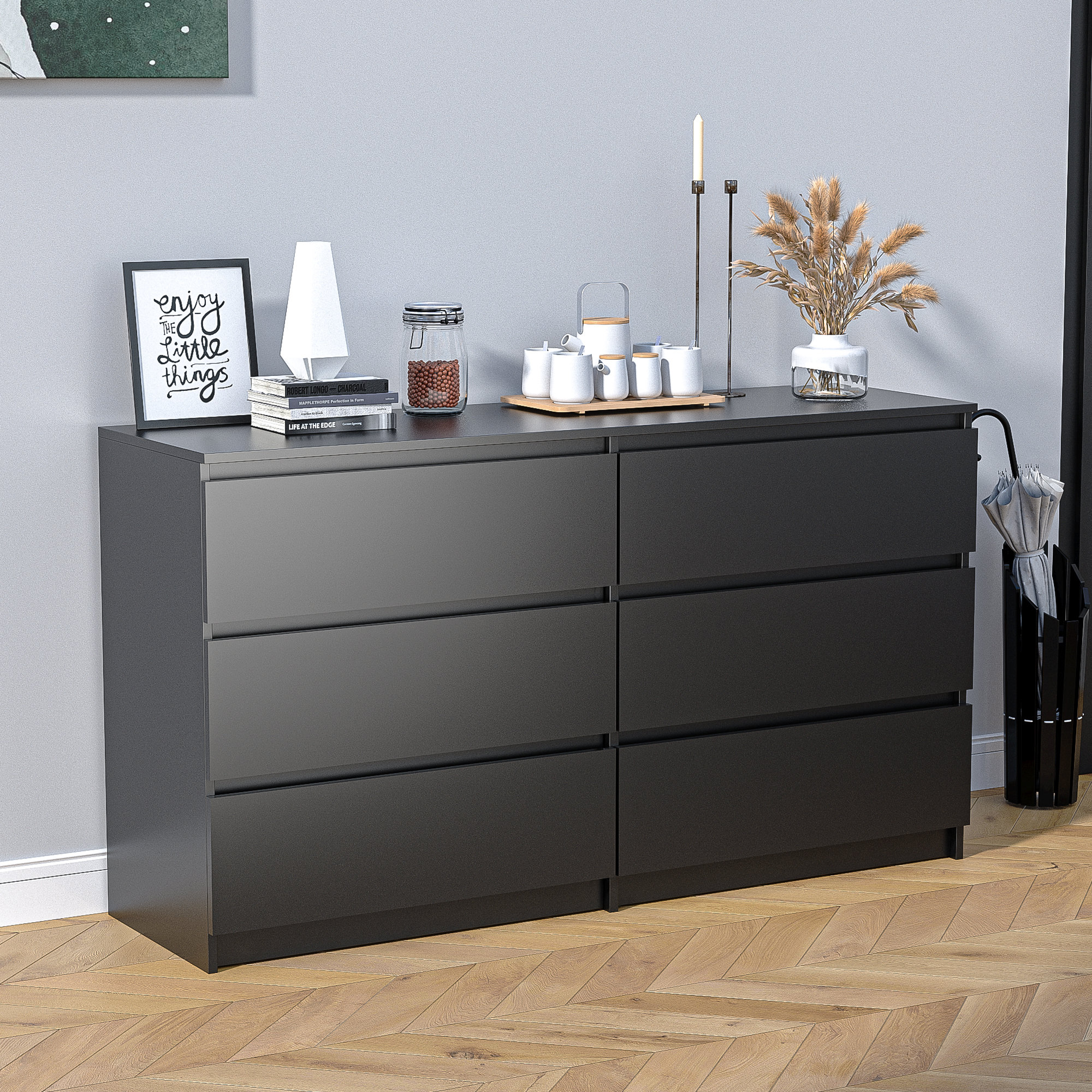 Ebern Designs Parleen 6 Drawer 52" W Double Dresser, Bedroom Dresser ...