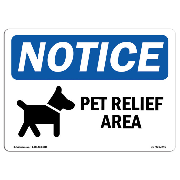 SignMission Pet Relief Area Sign with Symbol | Wayfair