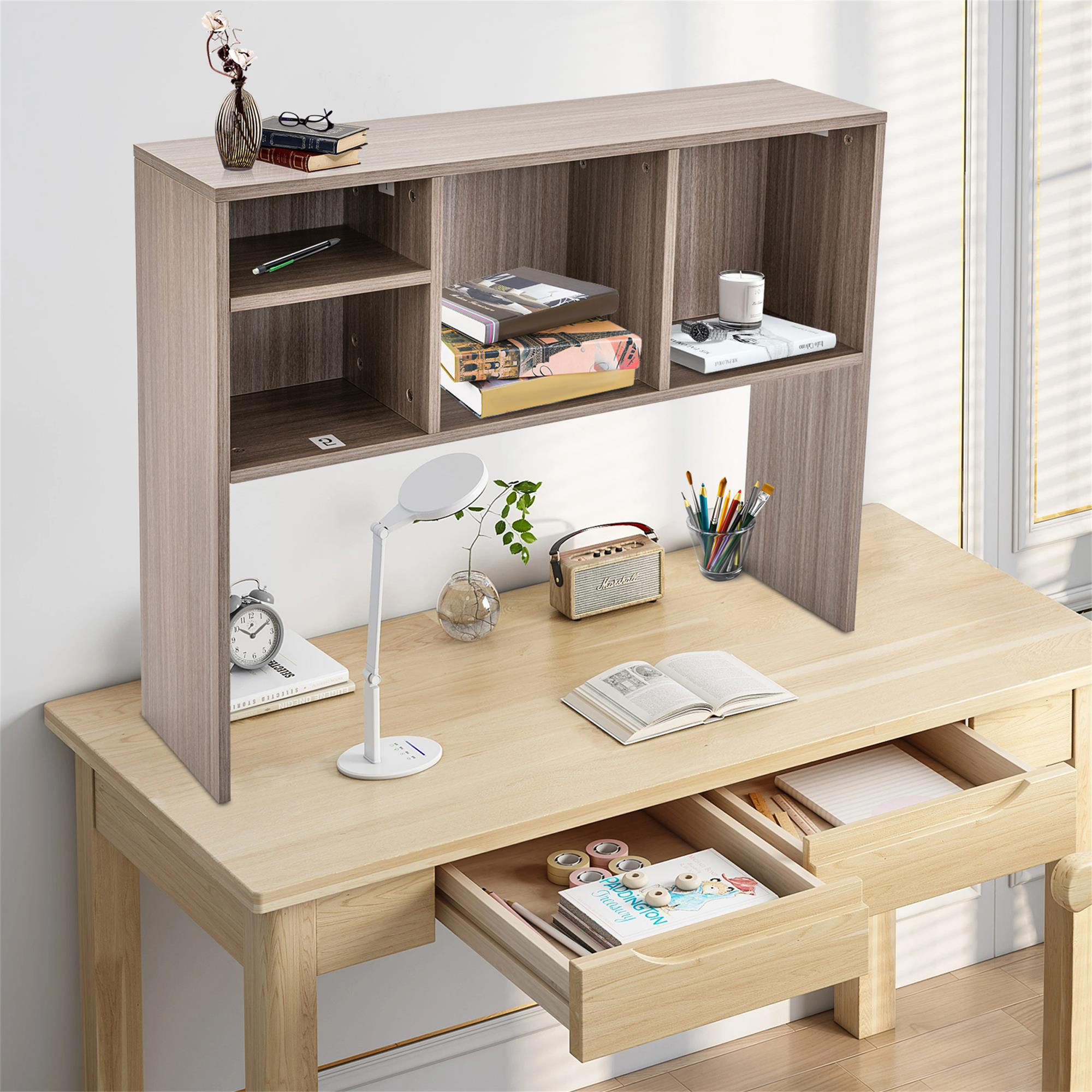 Latitude Run® Izzack 28.7" H X 37" W Desktop Bookcase | Wayfair