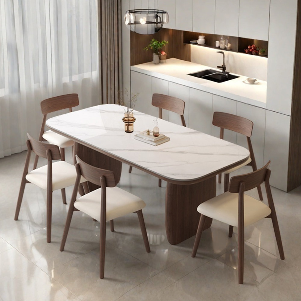 Elamer Nordic style simple rectangular dining table set | Wayfair