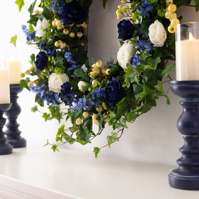 Canora Grey Larkspur Flower Ranunculus Berry Spring Everyday Silk ...