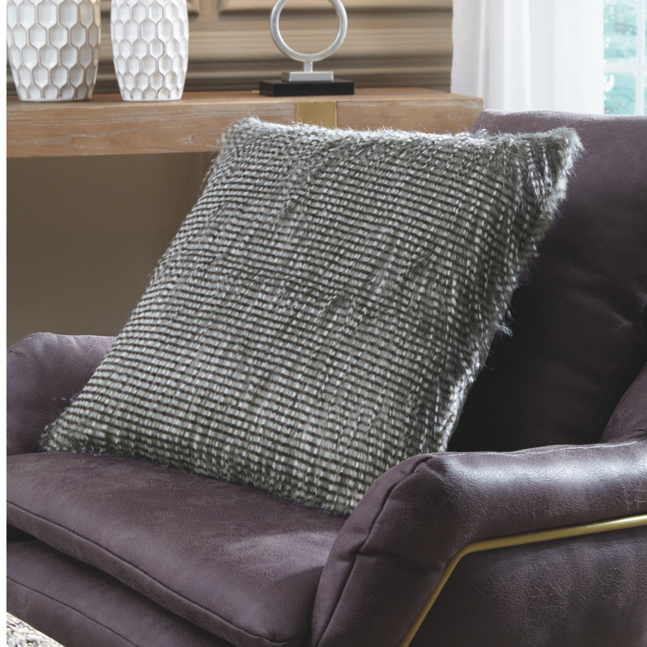 Union Rustic Winn Faux Fur Throw Pillow & Reviews | Wayfair