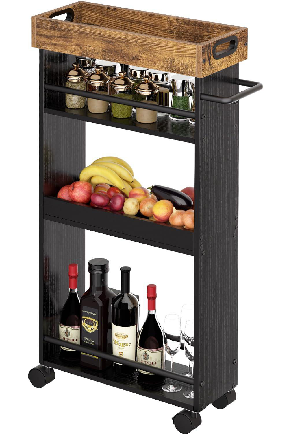 Ophelia & Co. Slim Storage Cart, 4 Tier Bathroom Storage Cart With ...