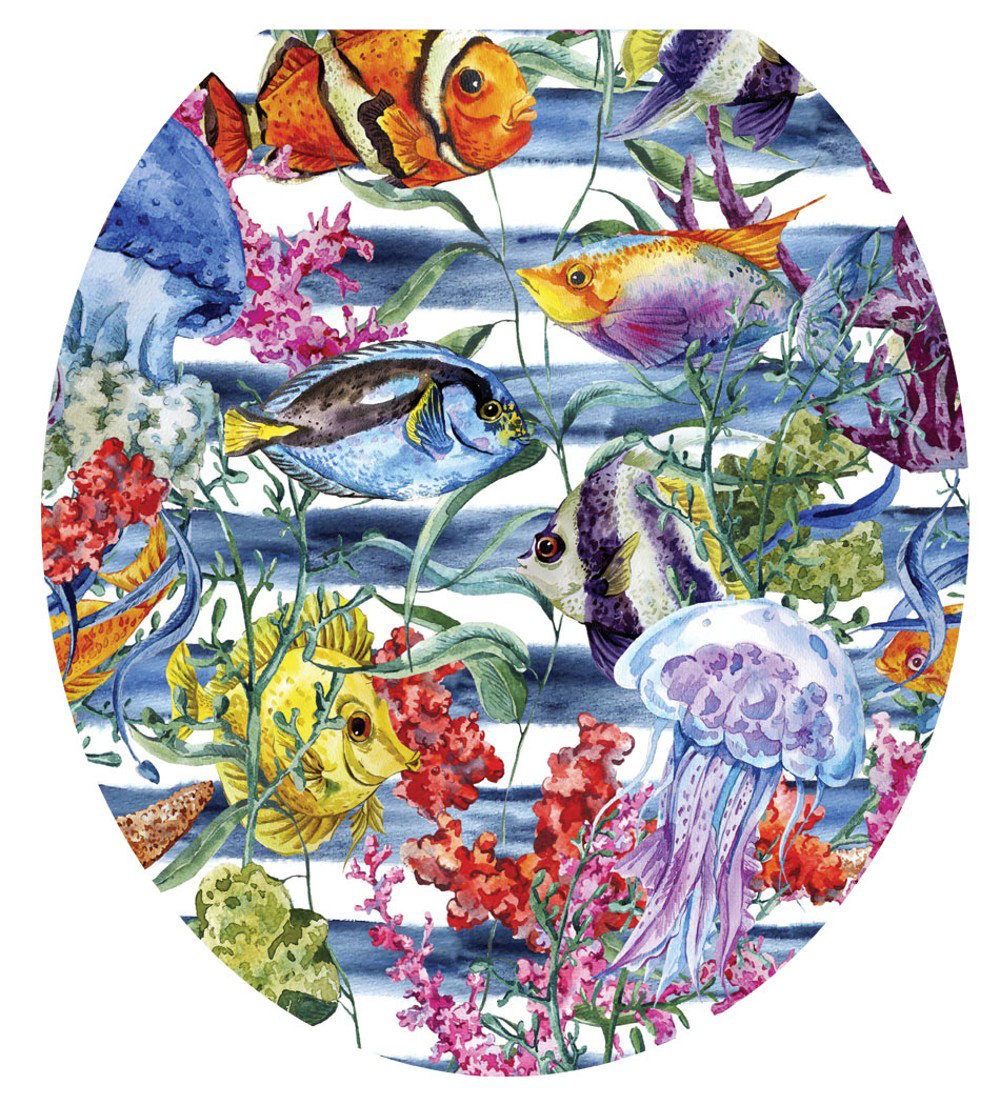 Toilet Tattoos Coastal Ocean Fish Toilet Seat Decal – Toilet Tattoos ...