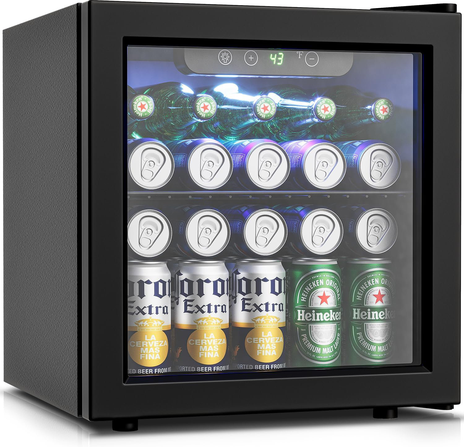 ATC CABINETS 12 Bottle 50 Can Mini Fridge with Glass Door, Soda Wine ...