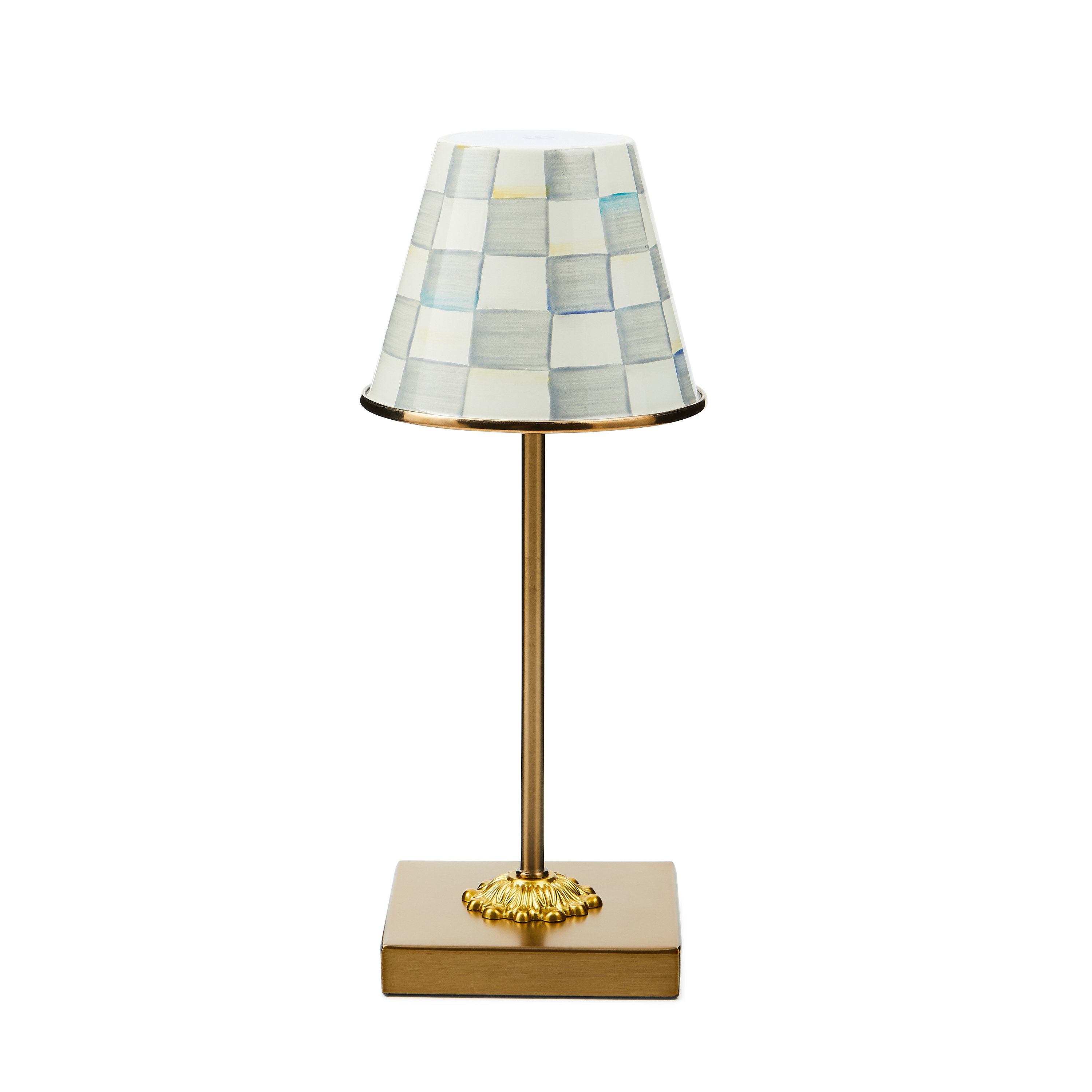 MacKenzie-Childs Sterling Check LED Rechargeable Cafe Table Lamp | Perigold