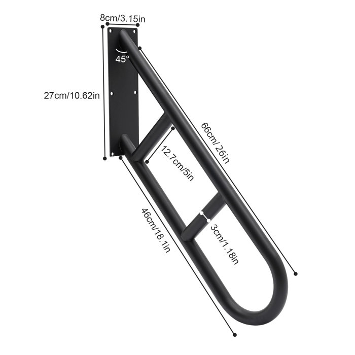 DENFER 26" Double Wall Mounted Stair Handrails | Wayfair