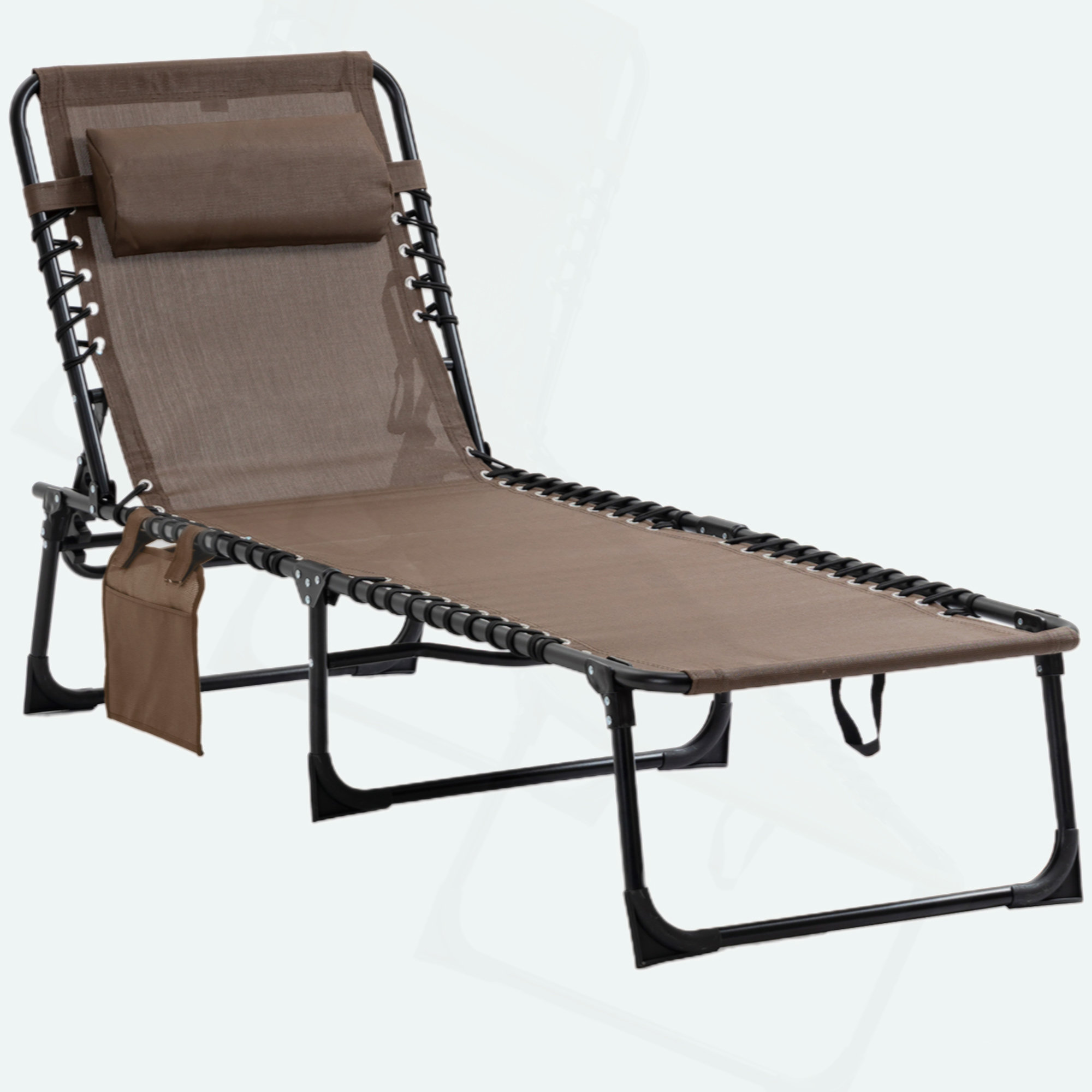 Arlmont & Co. Reclining Chaise Lounge Chair, Portable Sun Lounger ...