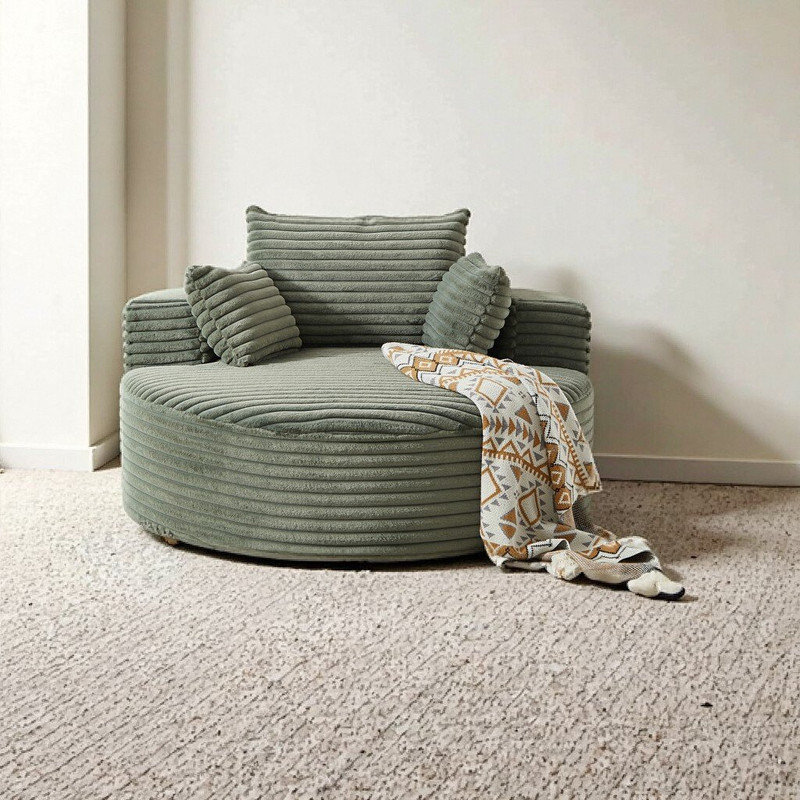 Mercer41 360 Degree Swivel Chair Spring-Filled Round Sleeper Sofa ...