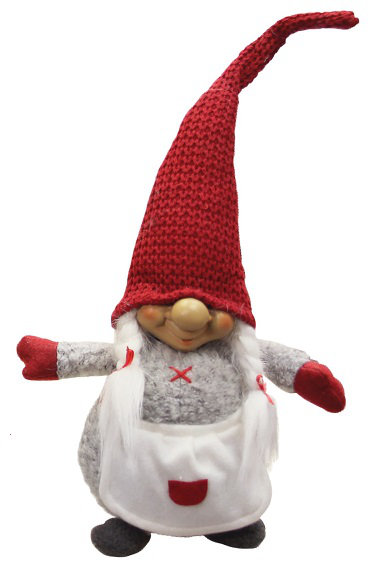 Northlight Seasonal 14" Gray and Red Portly Smiling Woman Gnome Plush ...