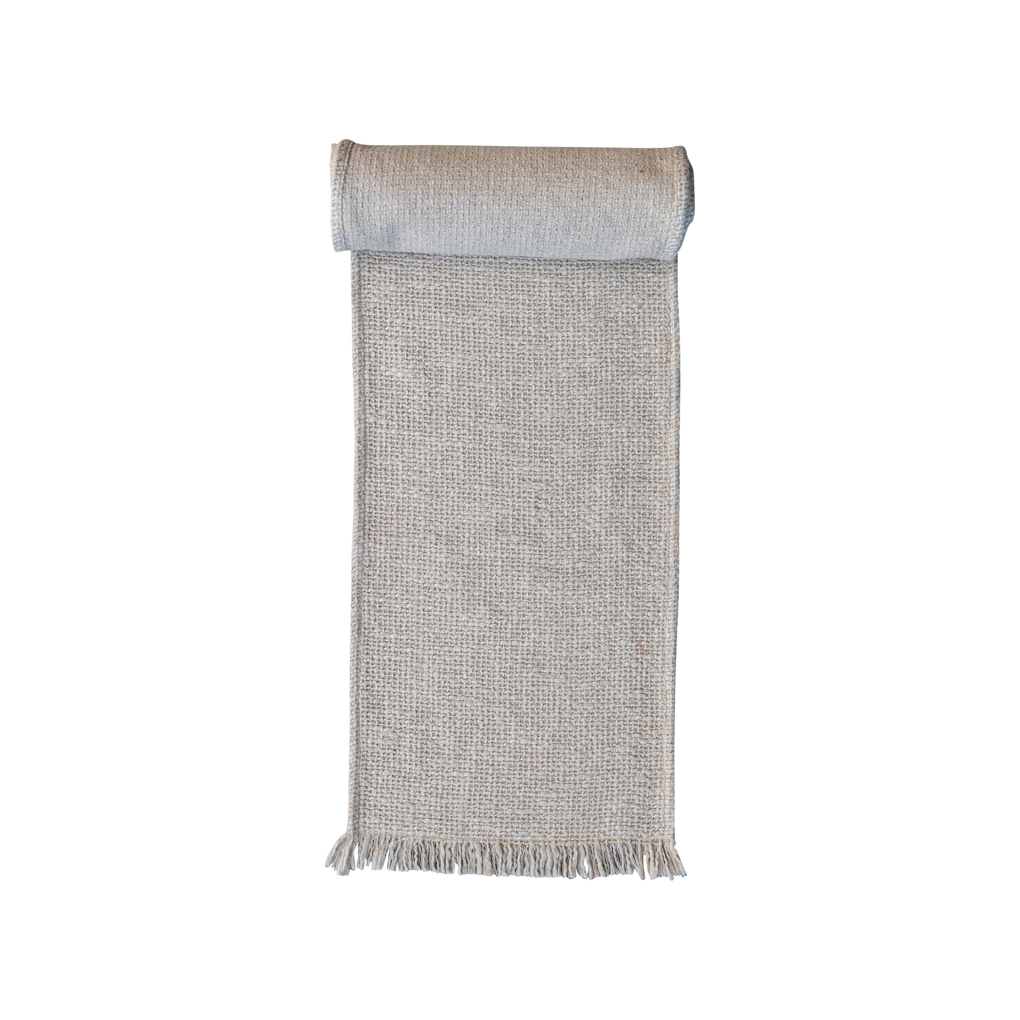 Creative Co-Op Woven Cotton Table Runner With Metallic Thread And ...