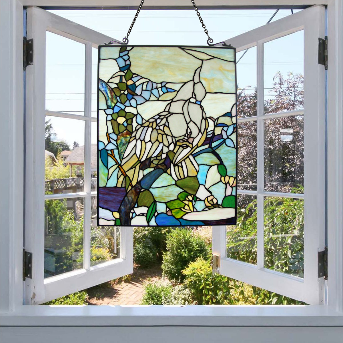 Fine Art Lighting Stained Glass Blue Jay Window Panel & Reviews | Wayfair