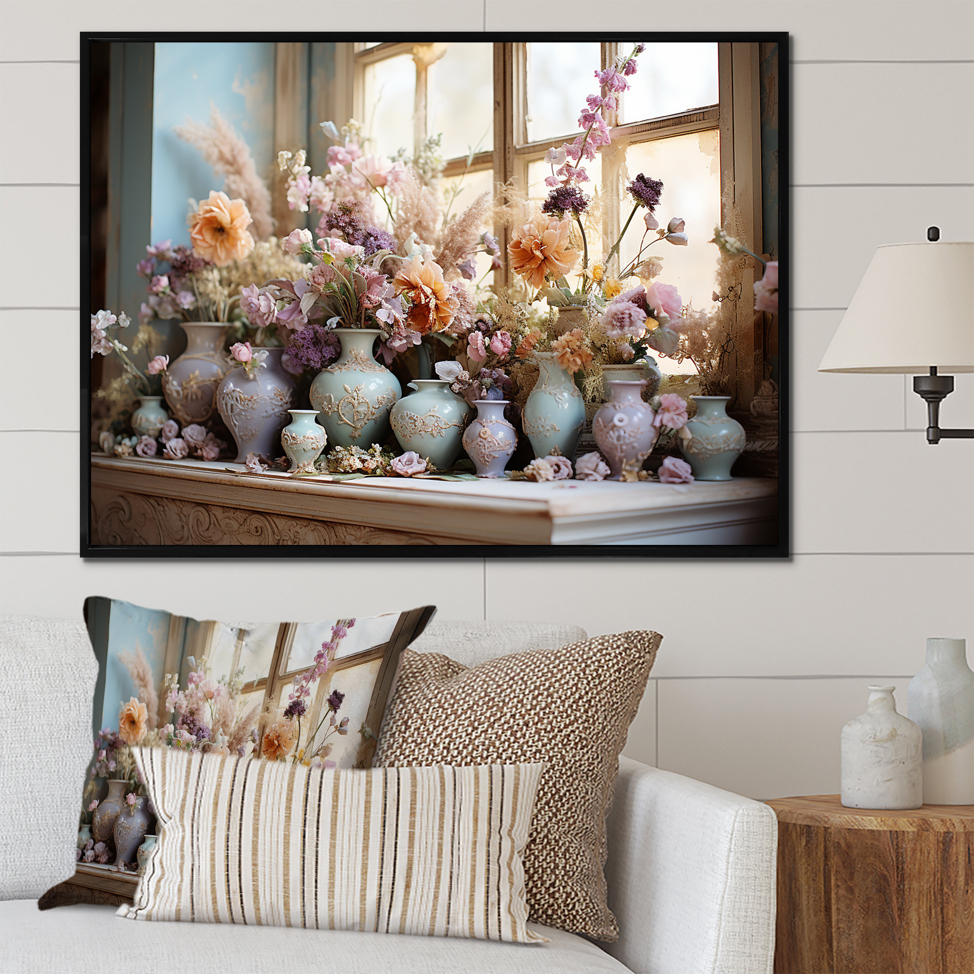 Winston Porter Purple Floral Rococo Pottery Haven - Boho Pottery Wall ...