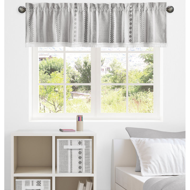 Sweet Jojo Designs Geometric Cotton Tailored 54" Window Valance Grey ...