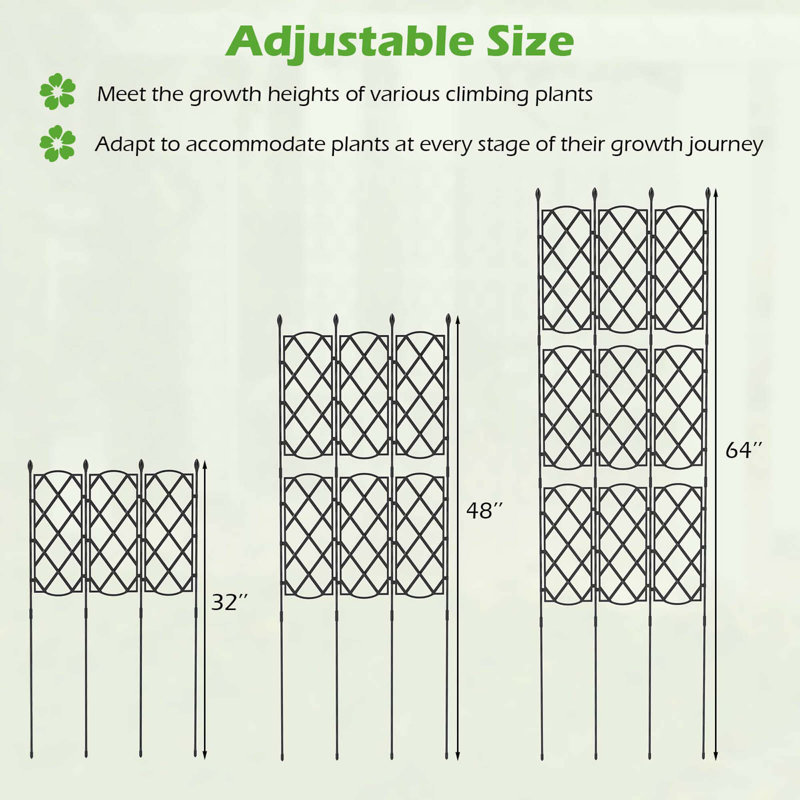 Winston Porter 1 Pcs Garden Trellis For Climbing Plants Rustproof Metal ...
