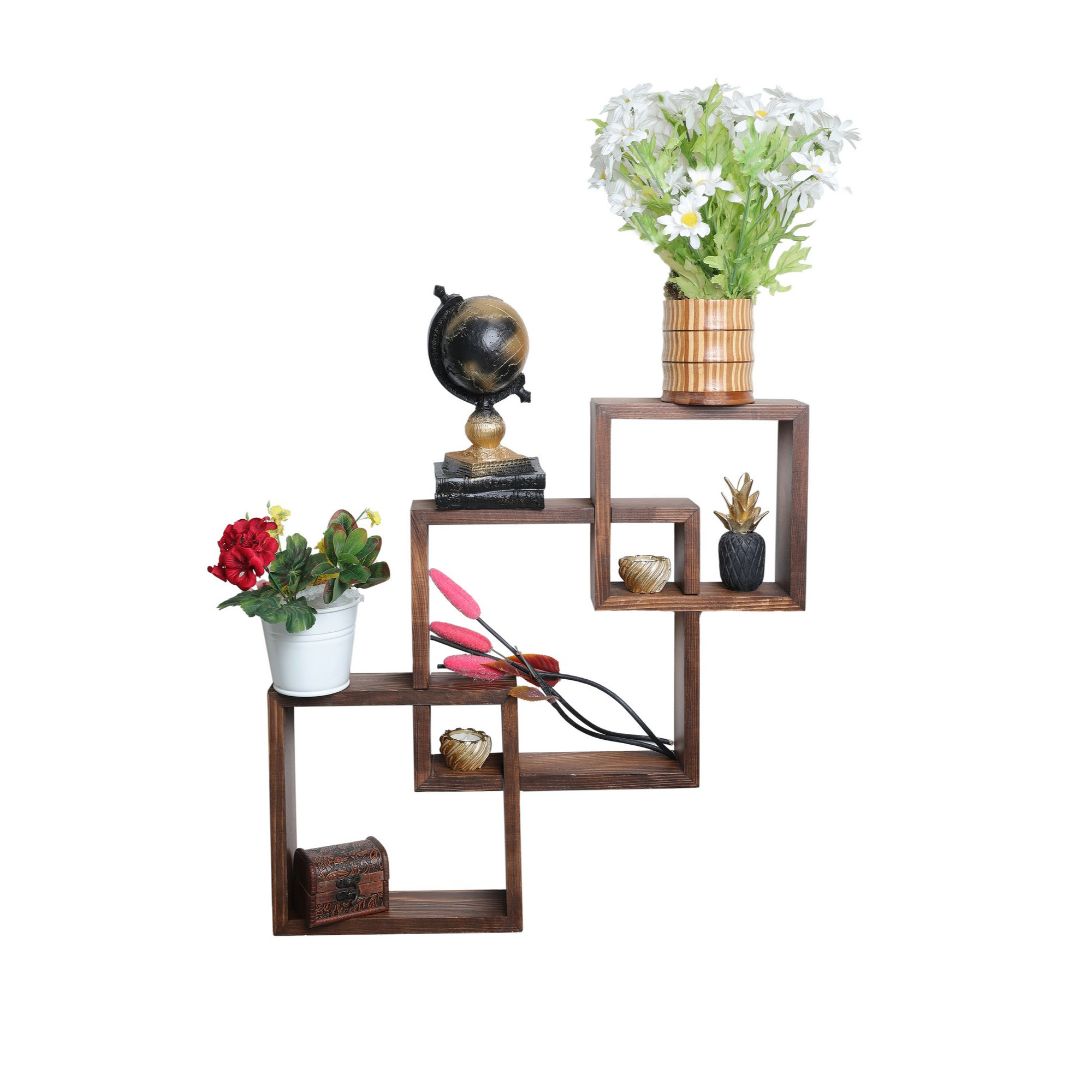 East Urban Home Ajani 6 Piece Square Fir Solid Wood Accent Shelf | Wayfair