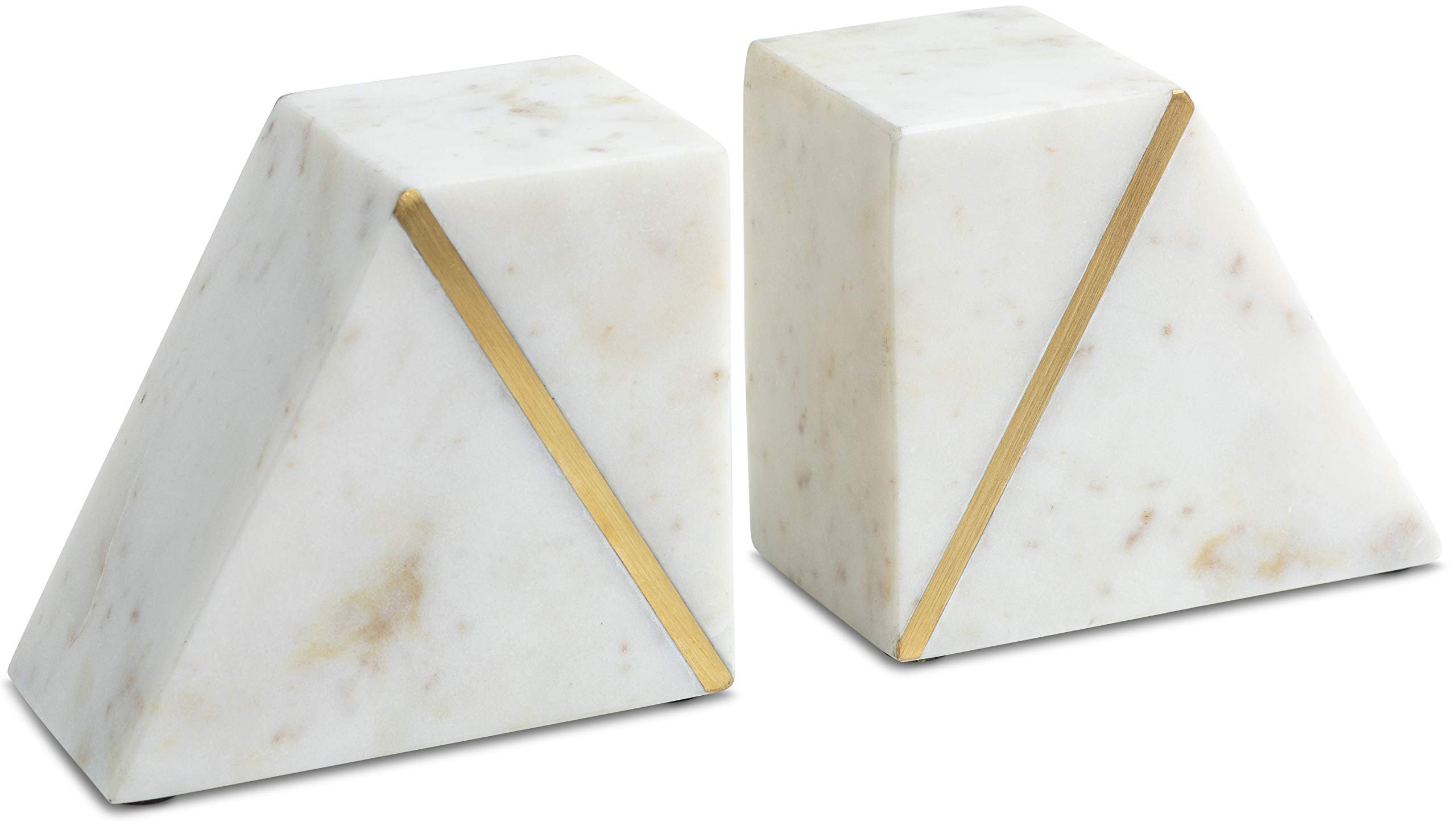 Everly Quinn Marble Book Ends For Shelves, Decorative Bookends For ...
