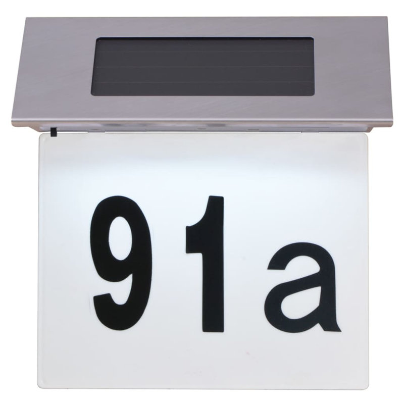 Arlmont & Co. Solar LED House Number Light Stainless Steel | Wayfair