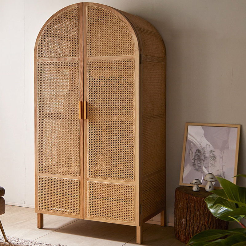 Dream cabinet Rattan Double Door Drawer Armoire Armoire | Wayfair