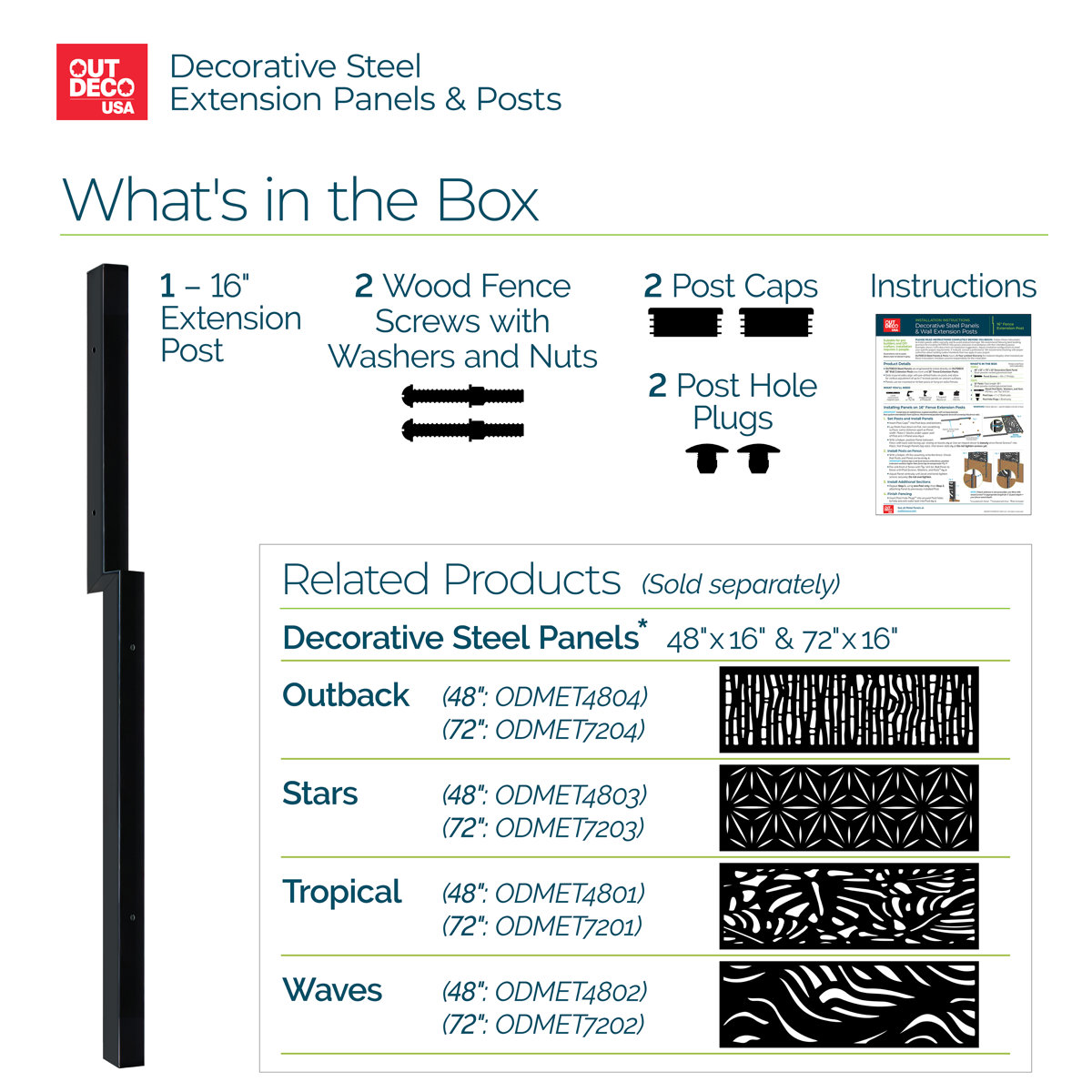 OUTDECO 16" Galvanized Steel Fence Extension Leg, Black & Reviews | Wayfair