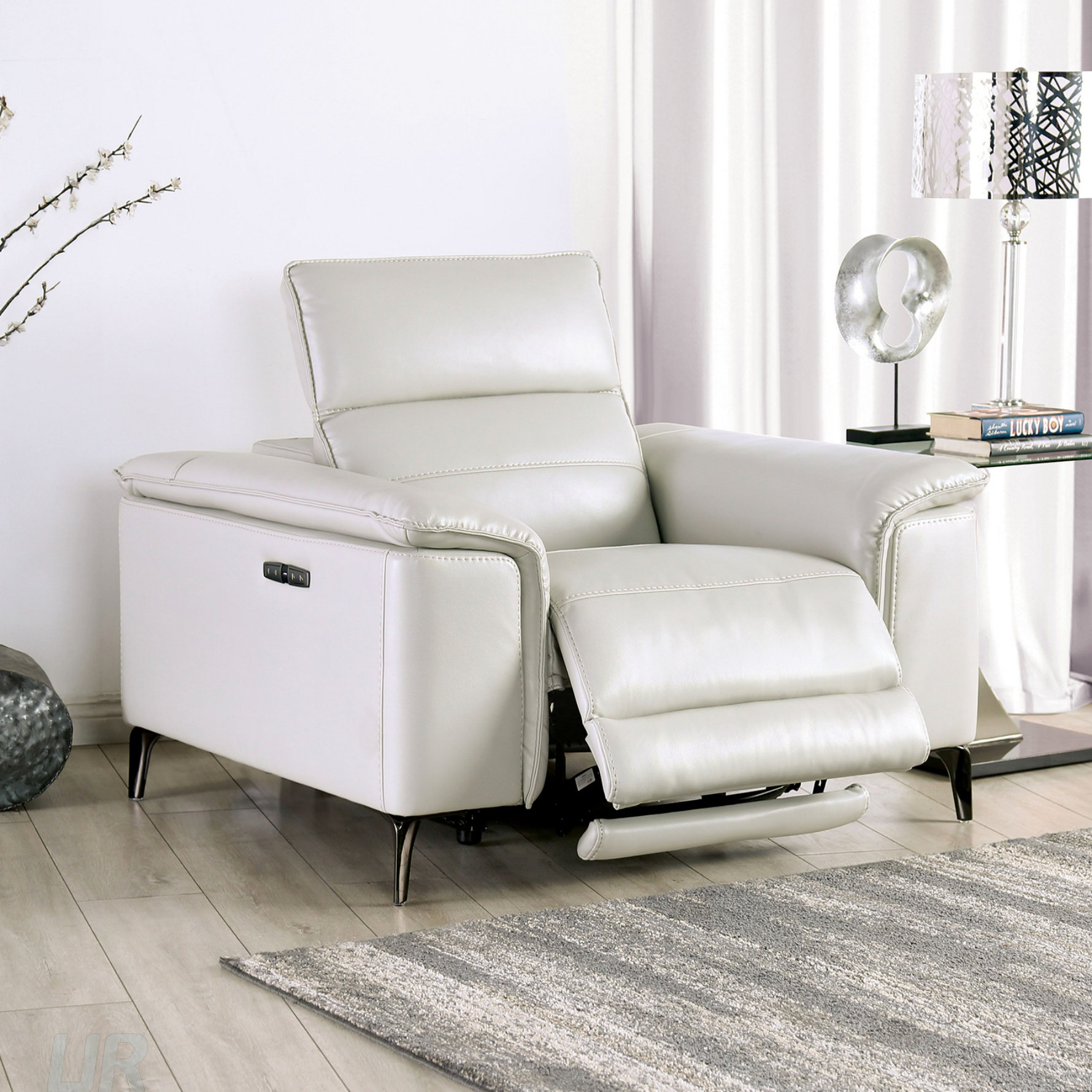 Latitude Run® Contemporary Power Recliner With Extendable Footrest ...
