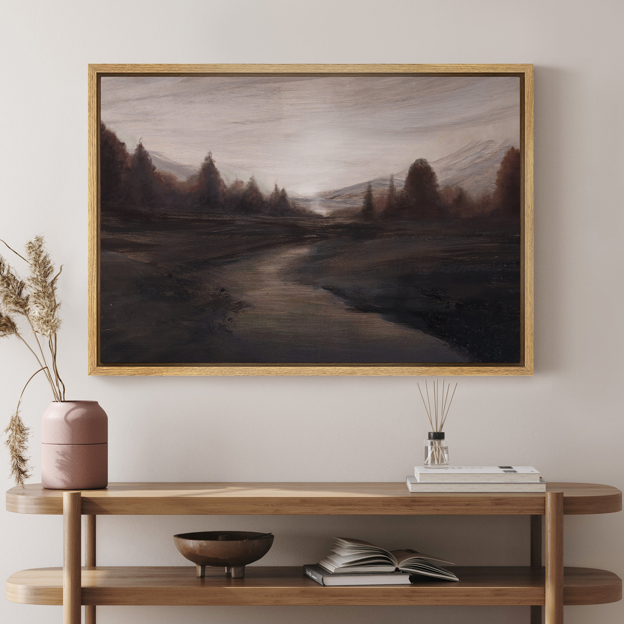 IDEA4WALL Rustic Countryside Abstract Country Landscape Minimalist ...