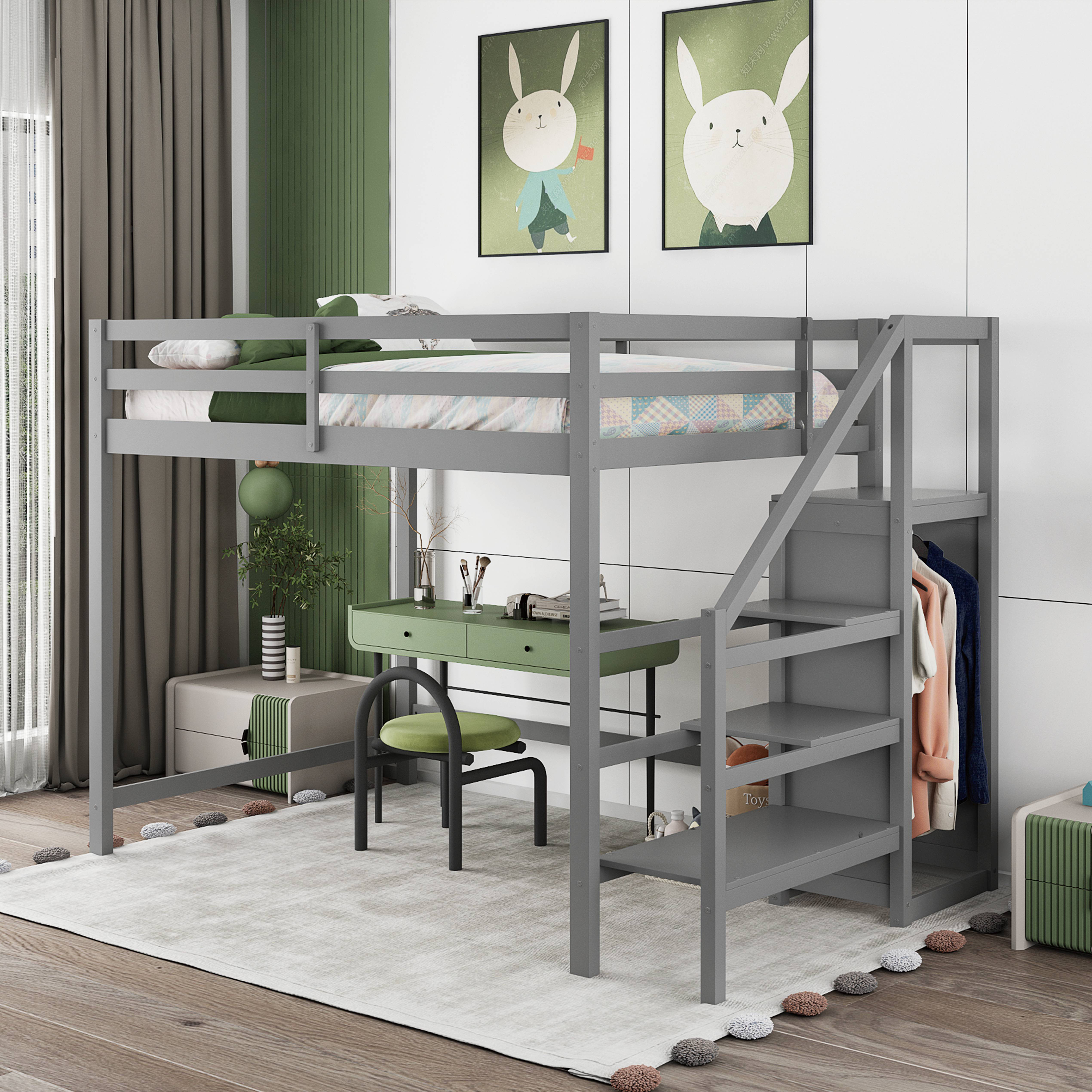 Harriet Bee Gromling Full Solid Wood Loft Bed by Harriet Bee - Wayfair ...