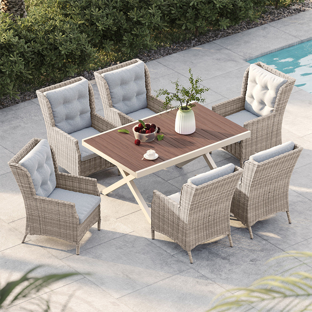 Red Barrel Studio Aluminum Heated Transfer Extendable Dining Table With ...