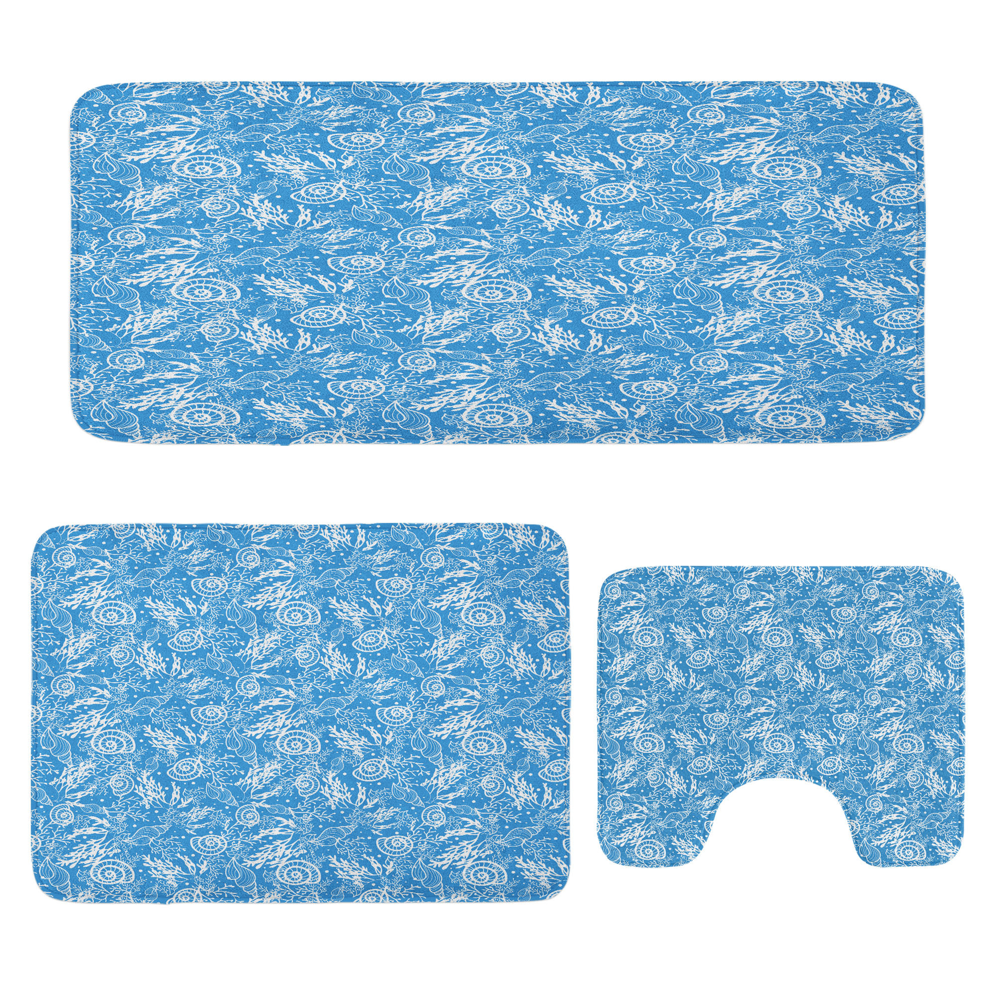 East Urban Home Ocean Bathroom Rug Set 3 Pieces U-Shape & Rectangle ...