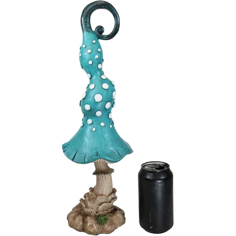 Trinx Enchanted Fairy Garden Giant Crooked Toadstool Mushroom Figurine ...