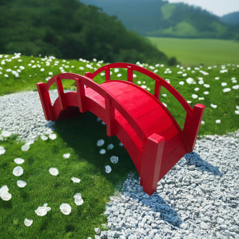 Sams Gazebos Miniature Red Japanese Garden Bridge 25 inches | Wayfair