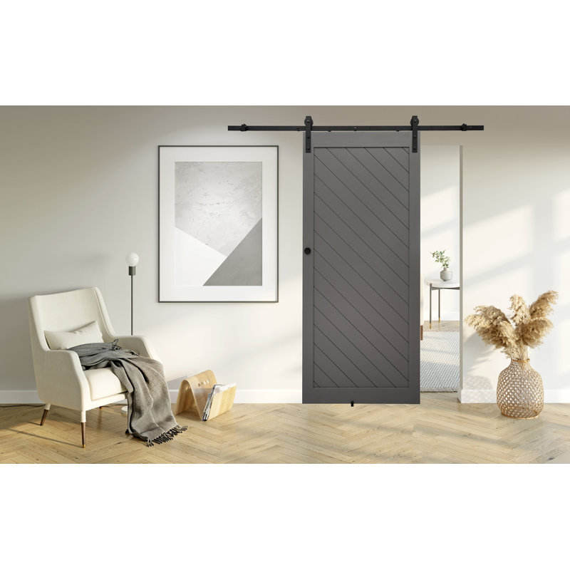 LTL Home Products 36'' x 84'' Millbrooke Diagonal Panel Barn Door Kit ...