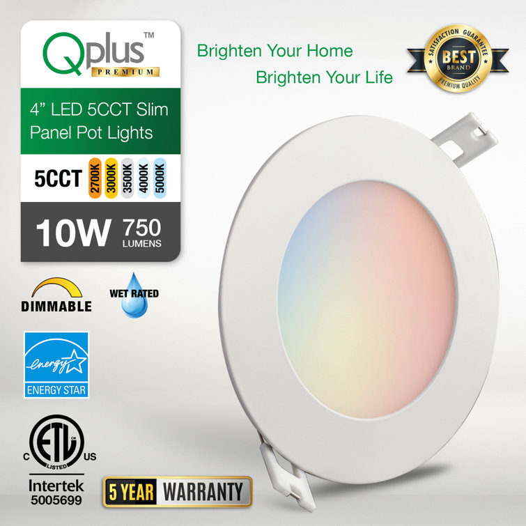 Dimmable LED Lights 4-Pack 5 Inch Ultra Thin LED Recessed Lights ...