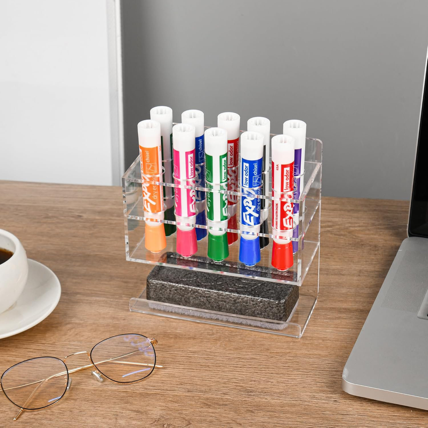 Inbox Zero Dry Erase Marker Holder, Wall Mounted Marker Holder With 10 ...