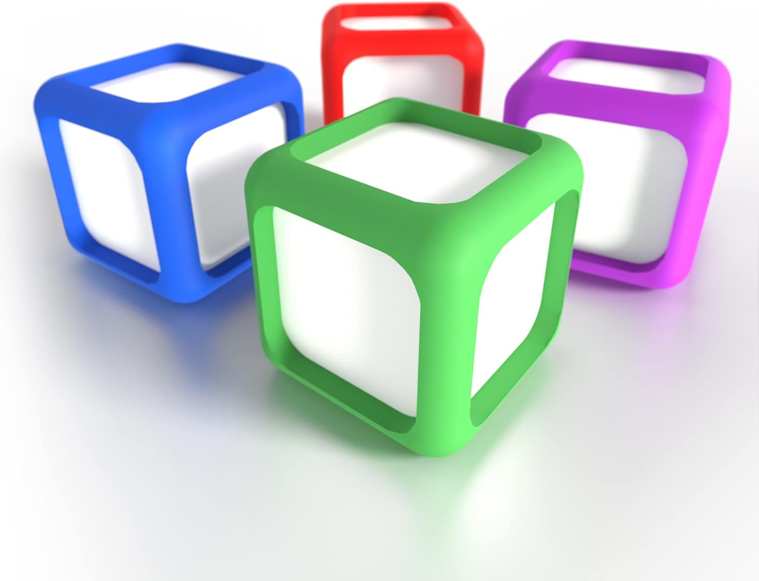 Scribbledo Dry Erase Dice Set Of 4-2X2 Inches Multipurpose Colourful Write On Wipe Off Dry Erase ...