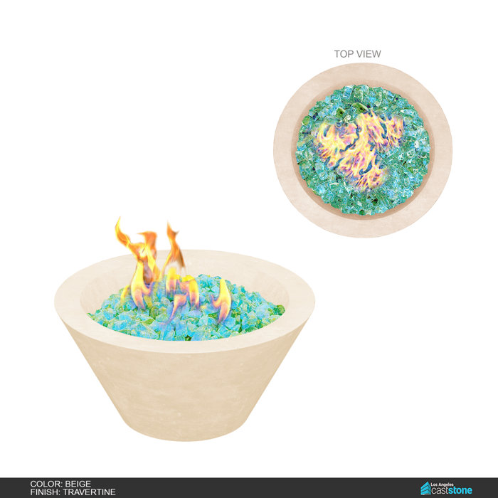 Los Angeles Cast Stone 20" H x 10" W Concrete Natural Gas Outdoor Fire ...