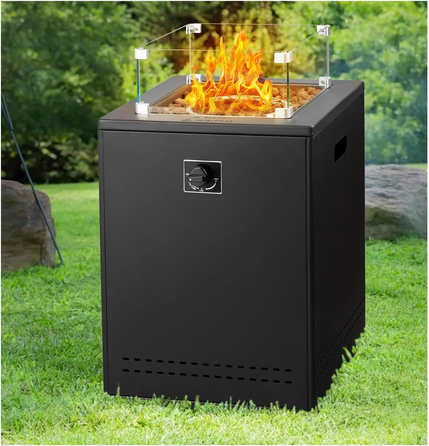 Latitude Run® Jarriel 24.41'' H x 19.69'' W Steel Propane Outdoor Fire ...