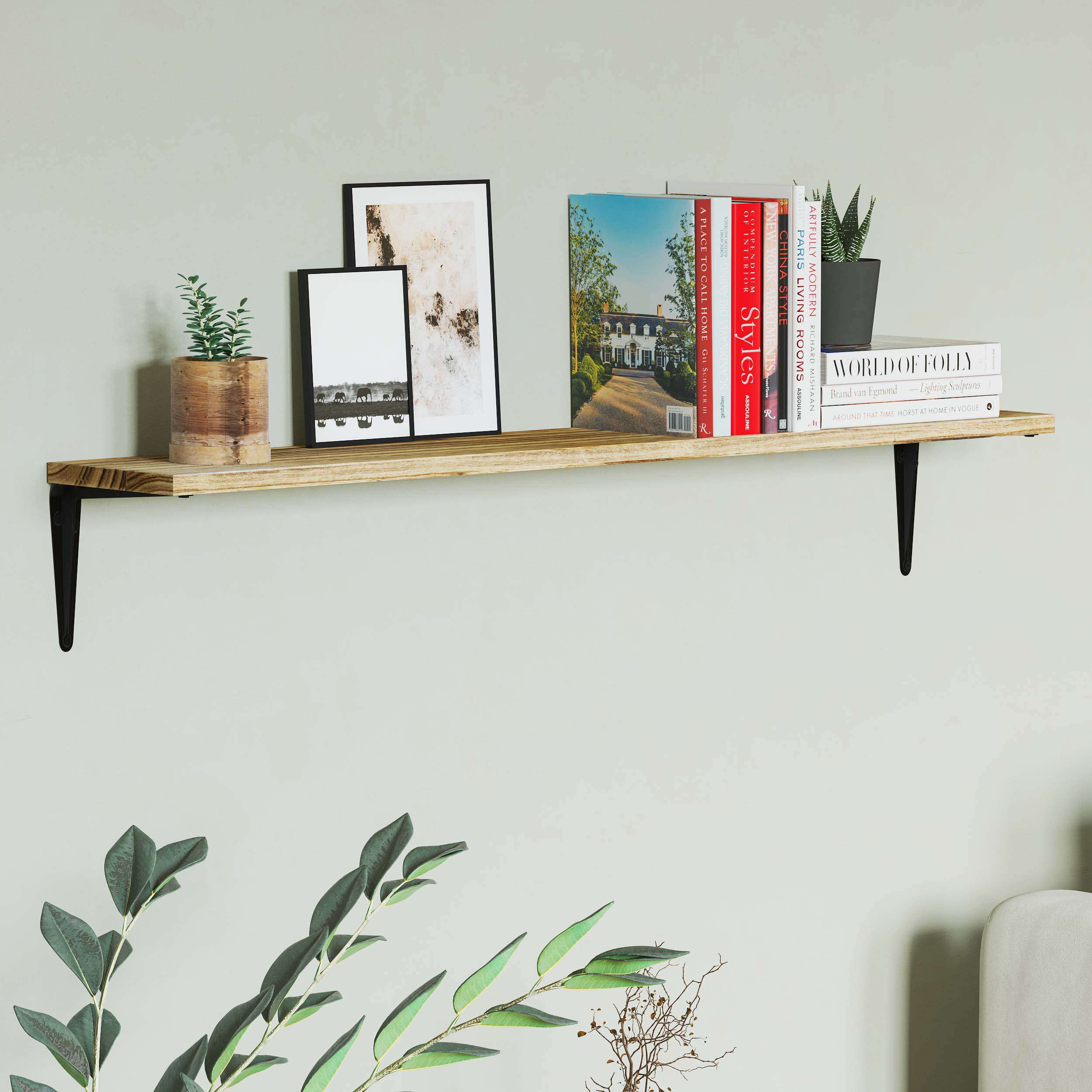 Ebern Designs 36'' Bookshelves Wall Mounted, Hanging Shelves, Storage ...