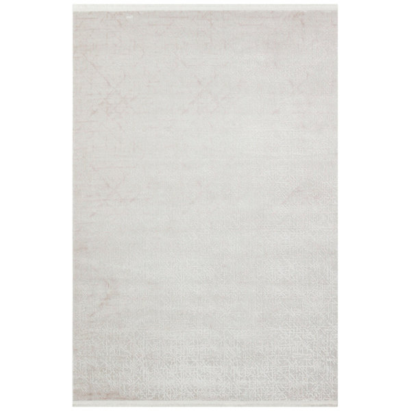 Ebern Designs Jeanie Abstract Machine Woven Ecru Area Rug | Wayfair.co.uk