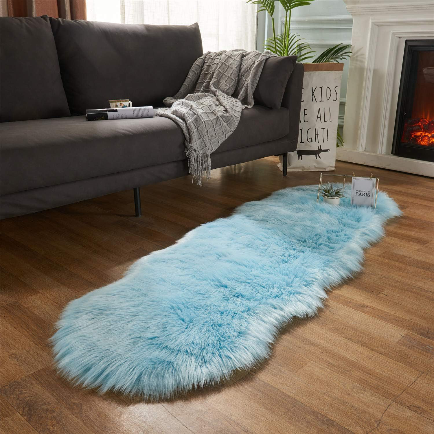 Mercer41 Soft Fuzzy Shaggy Area Rug for Bedroom | Wayfair