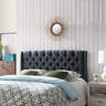 House of Hampton Billings Tufted Fabric Upholstered Wingback Headboard ...